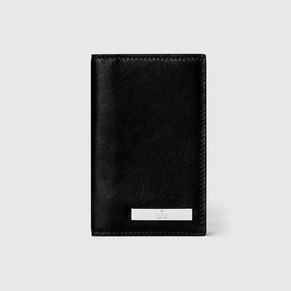 Gucci Card Case With Metal Tag - Black