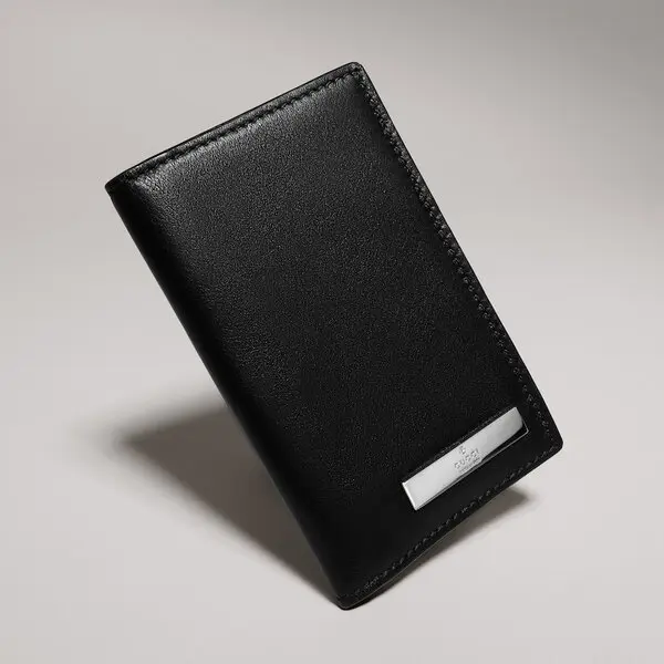 Gucci Card Case With Metal Tag - Black