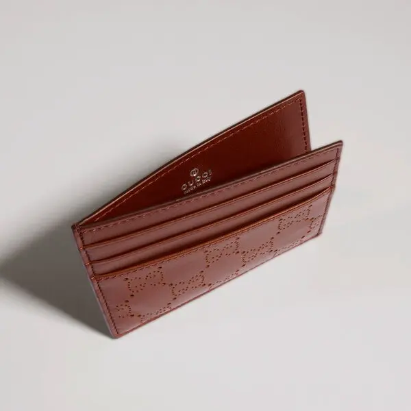 Gucci Aria Card Case Leather - Brown