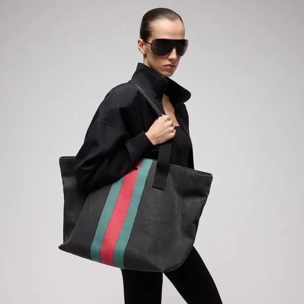 Gucci Positano Medium Tote Bag - Black