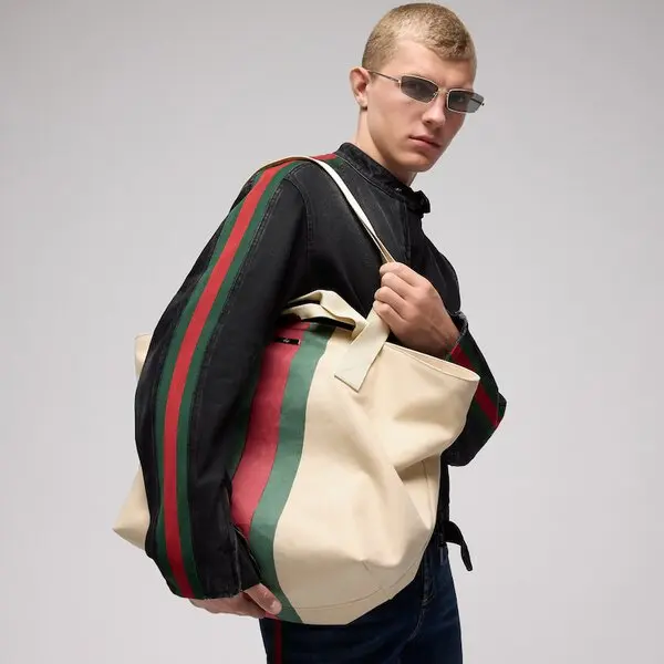 Gucci Positano Medium Tote Bag - White