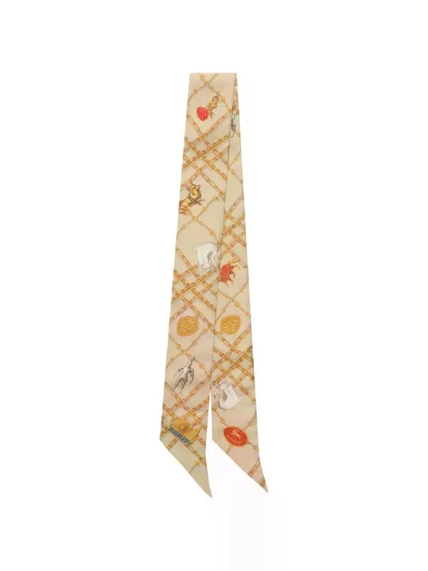 Burberry Skinny Check Charm Silk Scarf