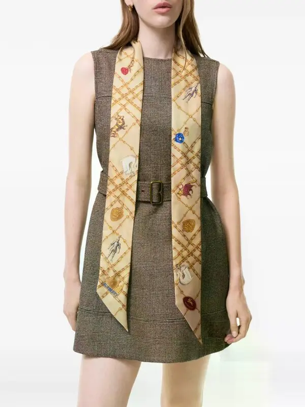 Burberry Skinny Check Charm Silk Scarf