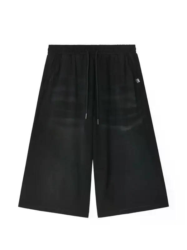 MINI CREAM Faded Drawstring Shorts - Black