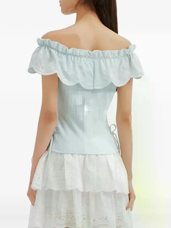 TOUT A COUP Off-shoulder Broderie-anglaise Top