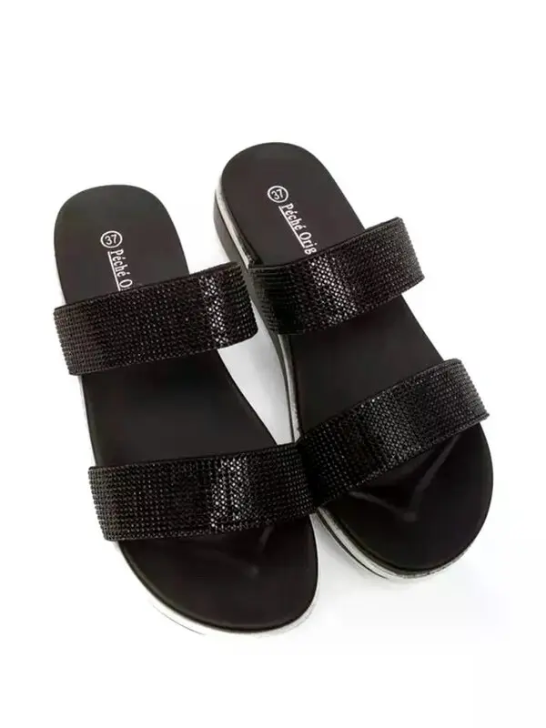 PÉCHÉ ORIGINEL Sequin-embellished Platform Wedge Sandals