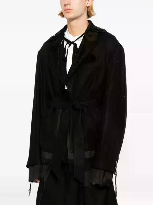 MIDORIKAWA Belted Raw-edge Jacket