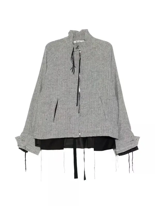 MIDORIKAWA Frayed Zip-up Shirt Jacket