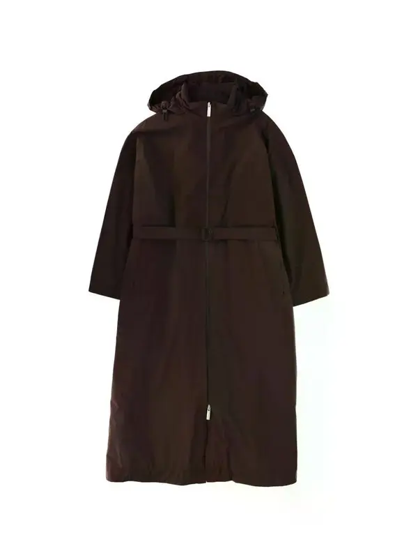 Herno Hooded Belted Trench Coat - Brown