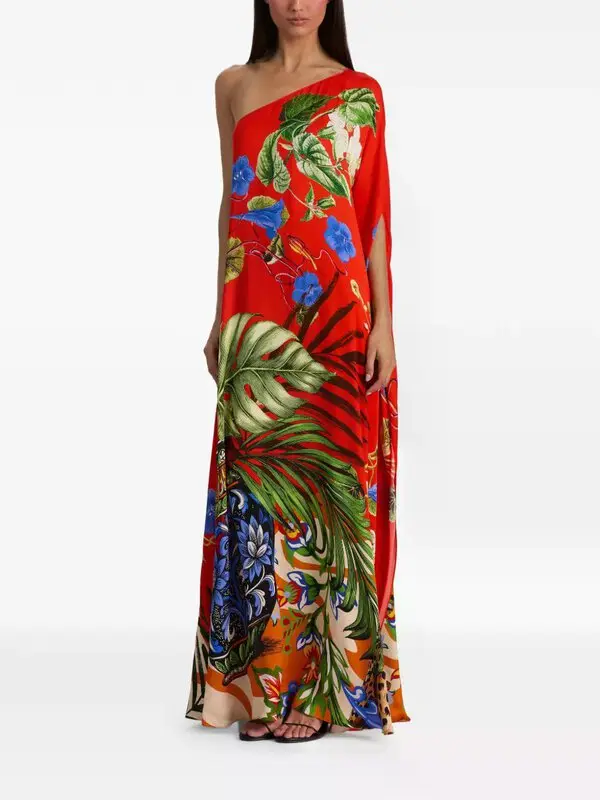 Alice + Olivia One-shoulder Floral Maxi Dress - Red