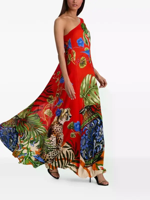 Alice + Olivia One-shoulder Floral Maxi Dress