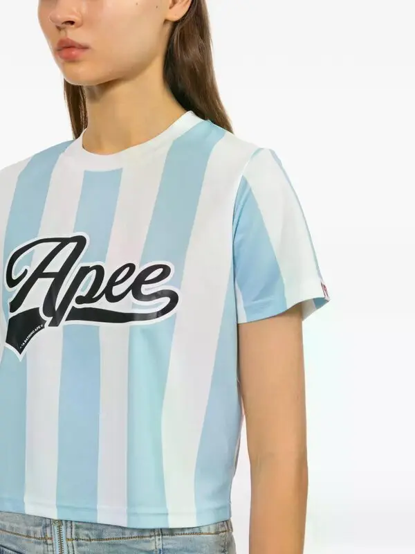 AAPE BY *A BATHING APE Apee™ A Bathing Ape® Vertical-stripe Logo-print T-shirt
