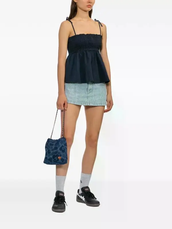 AAPE BY *A BATHING APE Shirred-bodice Peplum Top