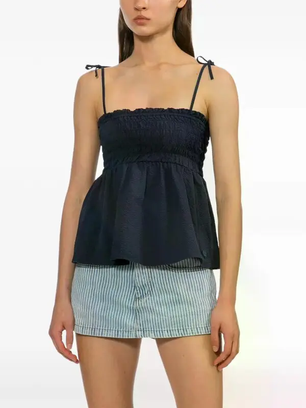 AAPE BY *A BATHING APE Shirred-bodice Peplum Top