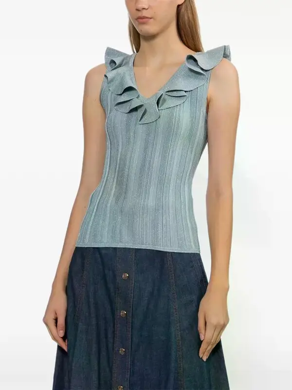 Zimmermann Ribbed Knit V-neck Top
