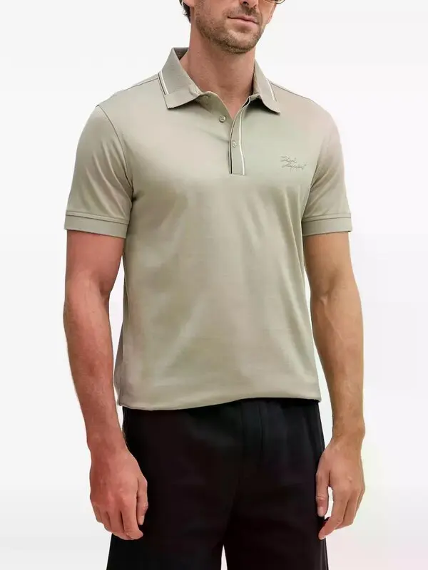 Karl Lagerfeld Logo-embroidered Tipped Polo Shirt