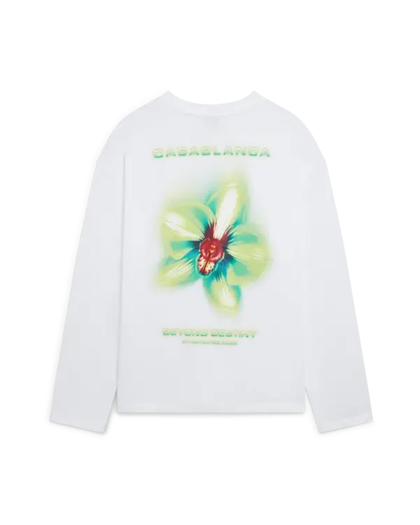 Casablanca Glitch Orchid Short Sleeve T-shirt - White
