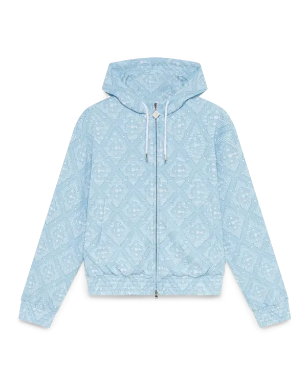 Casablanca Pale Jacquard Hooded Sweatshirt - Blue