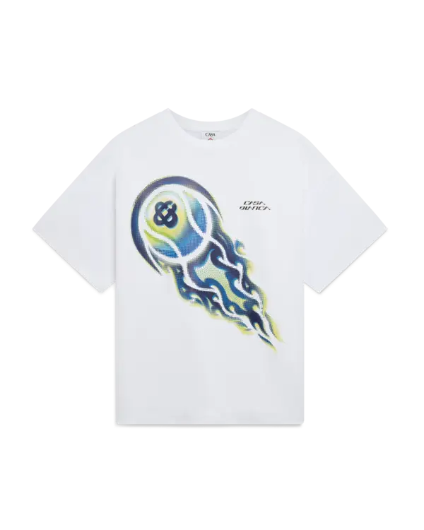 Casablanca Flaming Tennis Ball Short Sleeve T-shirt - Multicolor