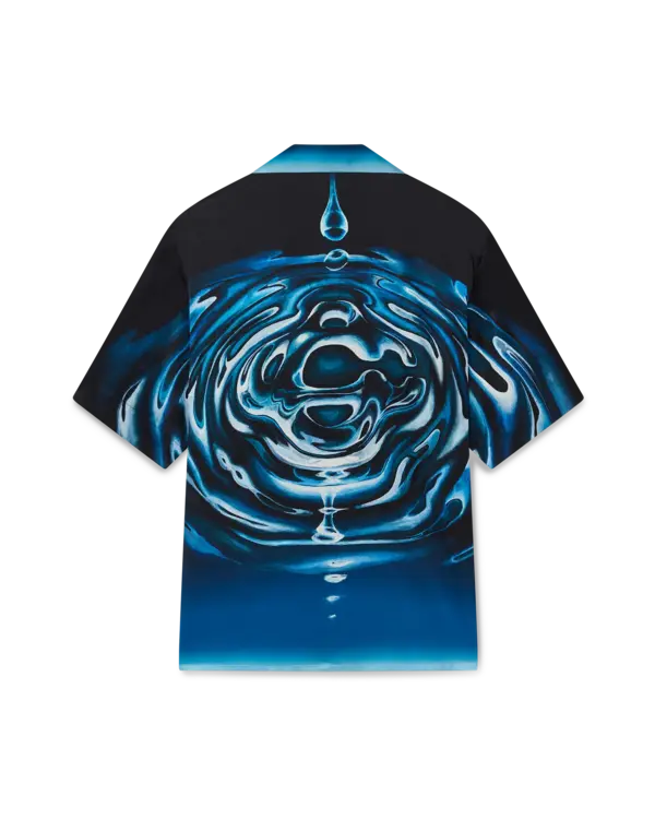 Casablanca Warped Logo Repeat Silk Short Sleeve Shirt