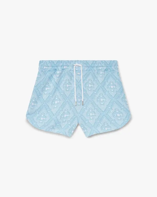 Casablanca Pale And White Jacquard Shorts - Blue