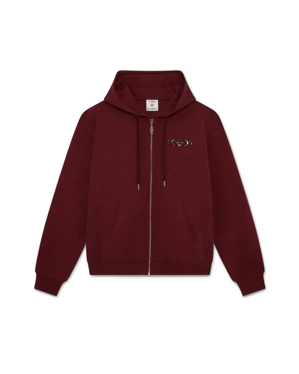 Casablanca Pebble Warped Logo Zip-up Hoodie