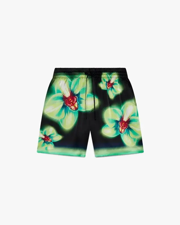 Casablanca Orchid Glitch Silk Shorts