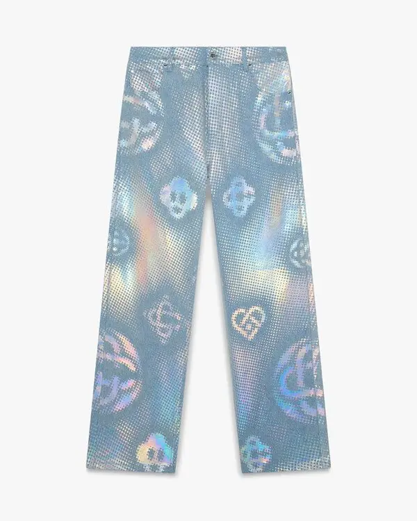 Casablanca Pearlescent Monogram Baggy Denim Jeans