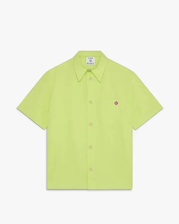 Casablanca Lime Pique Monogram Short Sleeve Shirt - Multicolor