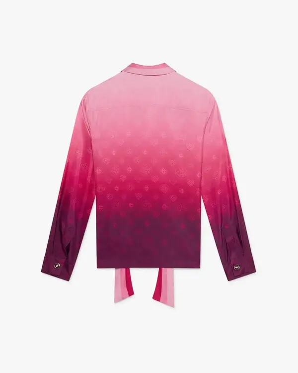 Casablanca Silk Blouse With Gradient Diamond Monogram