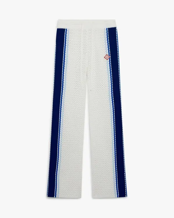 Casablanca White And Striped Mesh Trousers