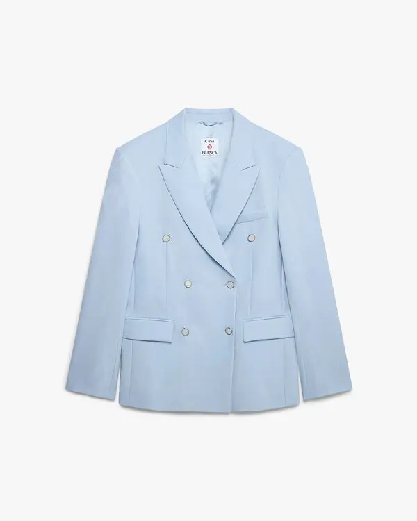 Casablanca Monogram Wool Jacquard Double-breasted Jacket