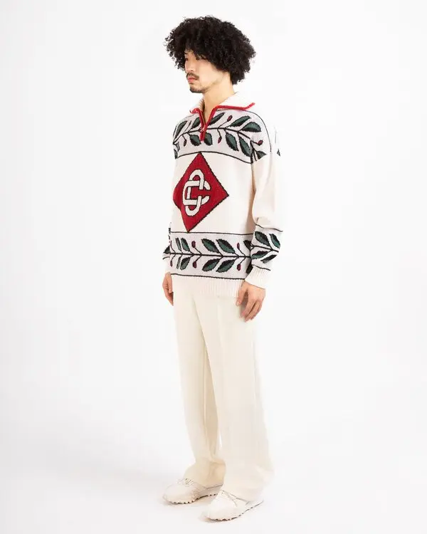 Casablanca Knit Zip-up Sweater