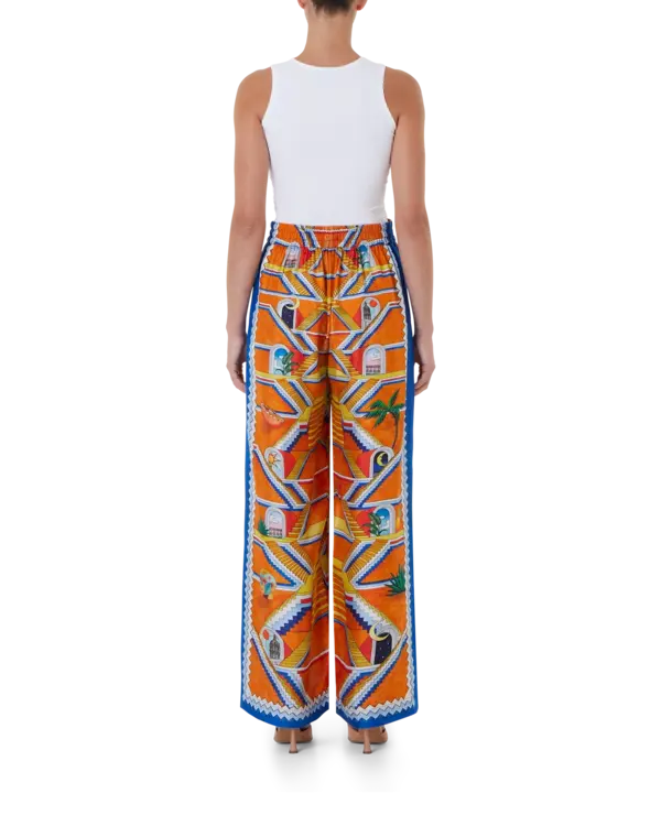 Casablanca Escalier Infini Silk Wide Leg Trousers