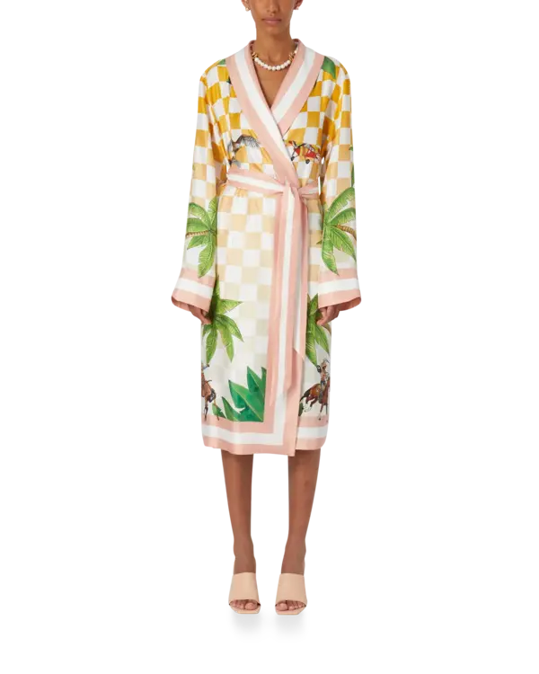 Casablanca Tennis Club Silk Robe