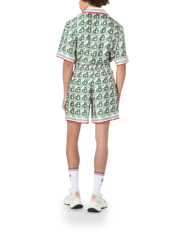 Casablanca Heart Monogram Silk Shorts