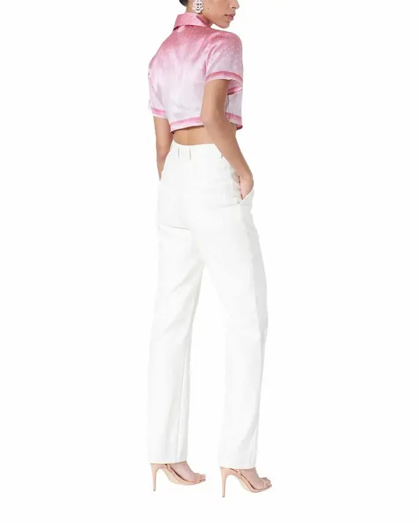 Casablanca Morning City View Cropped Silk Shirt