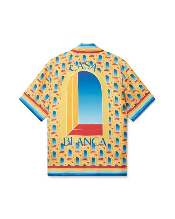 Casablanca L'arche De Jour Cuban Collar Silk Shirt