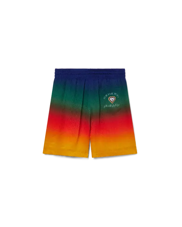 Casablanca Peace Gradient Silk Shorts