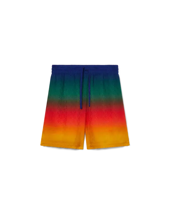 Casablanca Peace Gradient Silk Shorts