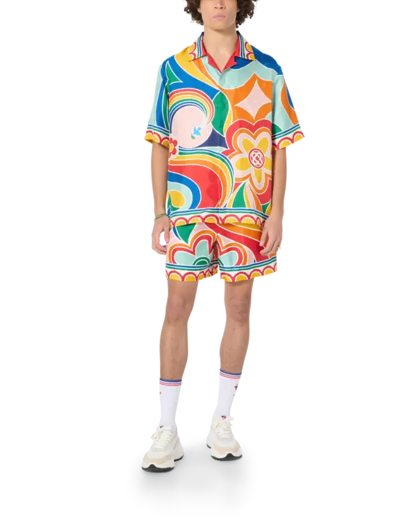 Casablanca Le Pouvoir Des Fleurs Silk Shorts