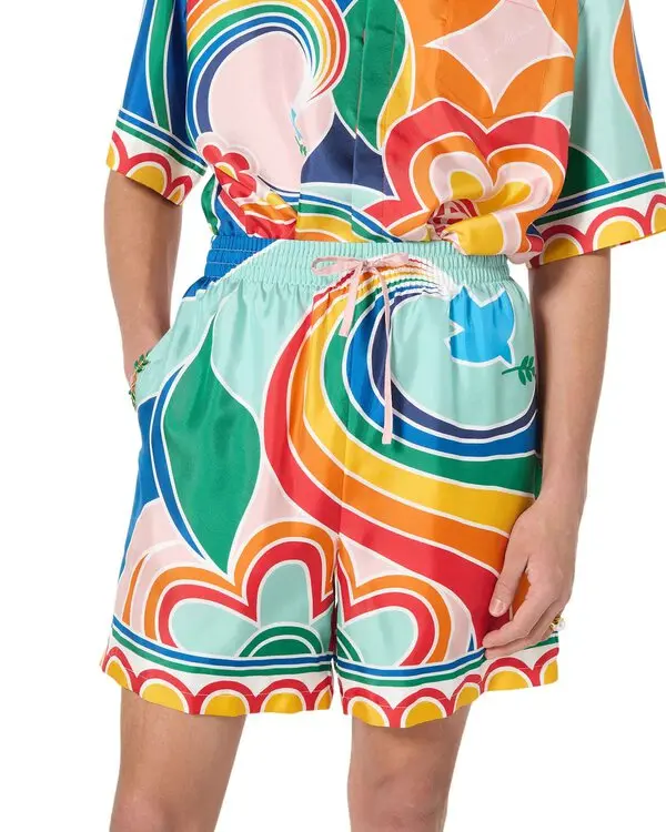 Casablanca Le Pouvoir Des Fleurs Silk Shorts