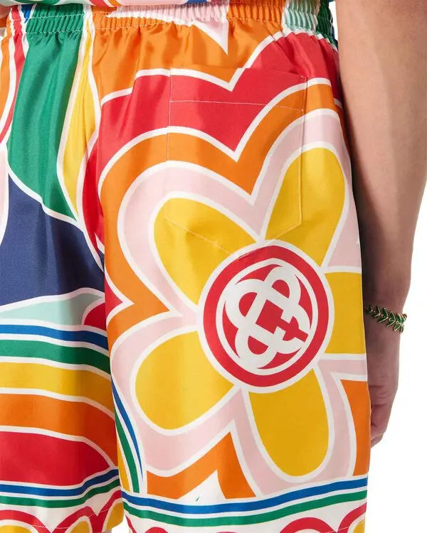 Casablanca Le Pouvoir Des Fleurs Silk Shorts