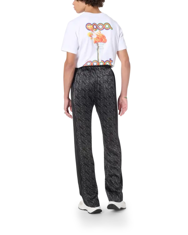 Casablanca Heart Monogram Pyjama Silk Trousers
