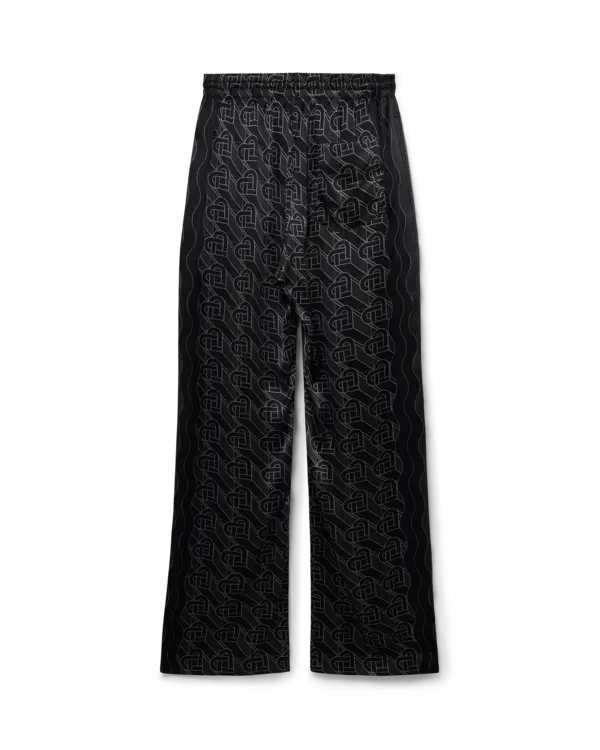 Casablanca Heart Monogram Pyjama Silk Trousers