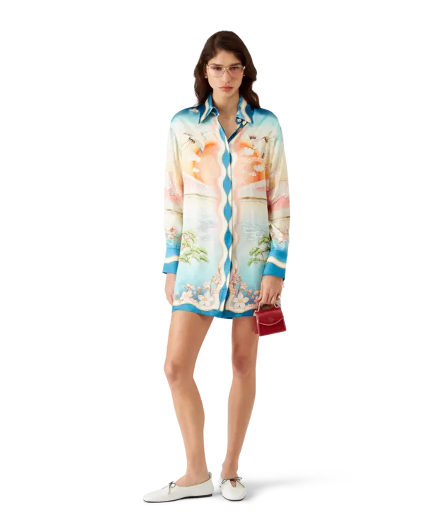 Casablanca Tennis Club Silk Shirt Dress