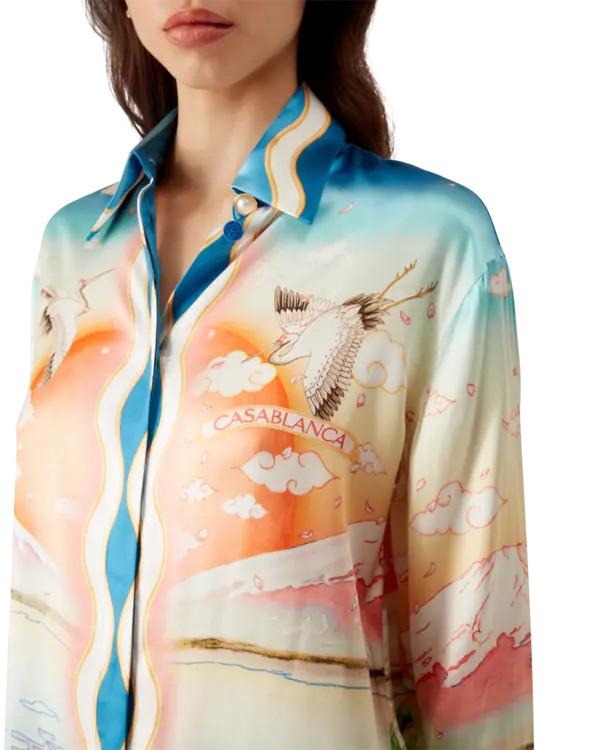 Casablanca Tennis Club Silk Shirt Dress