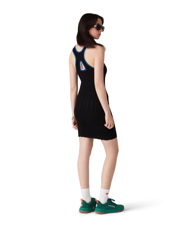 Casablanca Viscose Wave Racer Back Dress