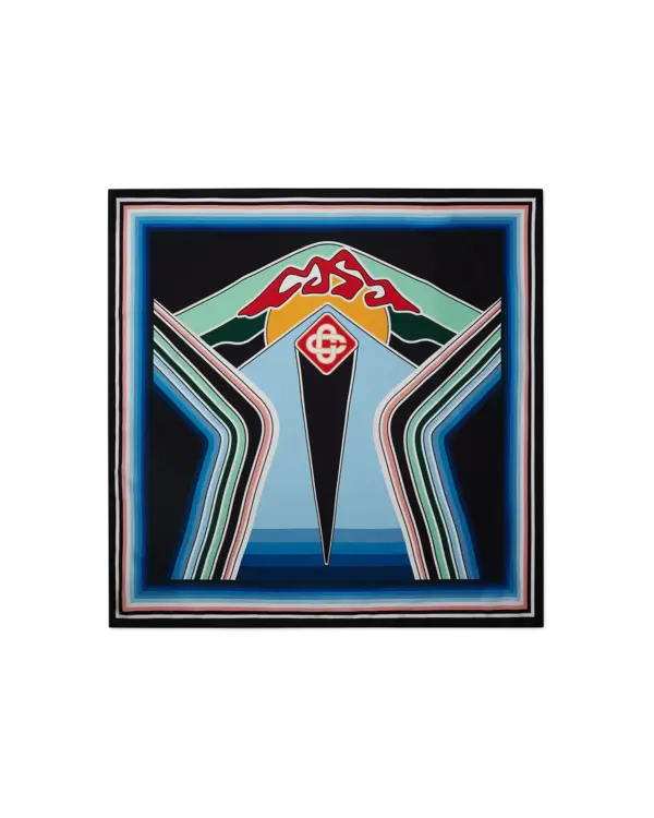 Casablanca Graphic Mountain Large Silk Scarf By - Multicolor
