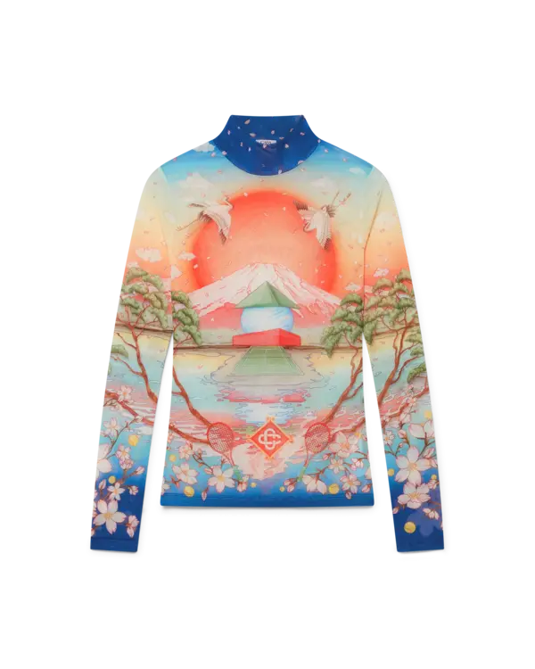 Casablanca Tennis Club Mesh Long Sleeve Top - Multicolor